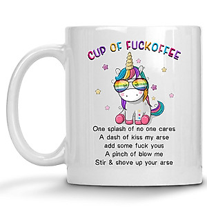 Cup of Fuckoffee Funny Unicorn Adult 11oz Coffee Mug