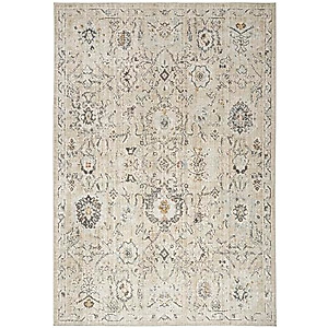 Nourison Oushak Home Traditional Cream 4'1" x 5'11" Area -Rug, Easy -Cleaning, Non Shedding, Bed Room, Living Room, Dining Room, Kitchen (4x6)