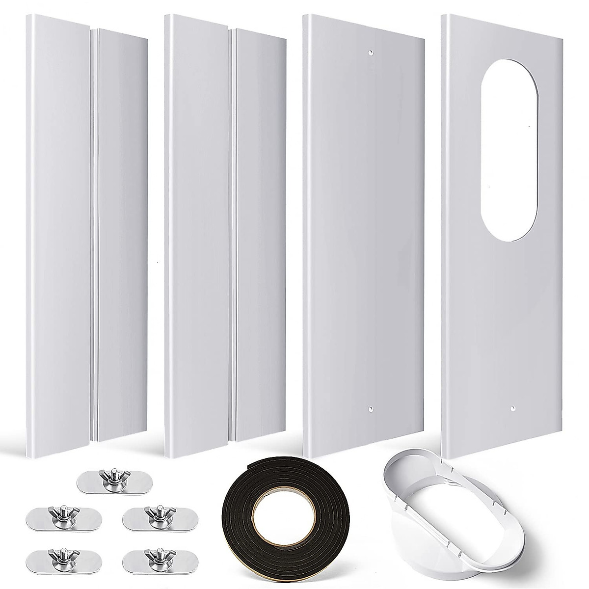 YoleShy Portable Air Conditioner Window Kit with Coupler Adjustable Window Seal for AC Unit, Sliding AC Vent Kit for Exhaust Hose, Universal for Ducting with 5.9 Inches Diameter