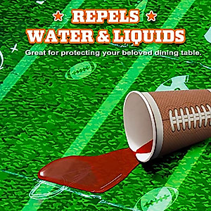 MATICAN Football Tablecloth, 2-Piece Football-Themed Tablecloths, Superbowl Party Decorations 2023, Football Party Supplies, 86.6 x 51.2 Inches