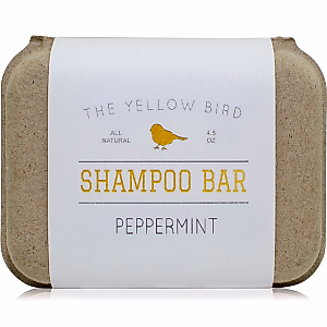 The Yellow Bird Peppermint Shampoo Bar Soap. Sulfate Free. Natural and Organic Ingredients. Anti Dandruff, Itchy Scalp, Psoriasis. Includes Conditioning Argan and Jojoba Oils.
