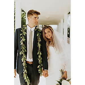 DAZI Men's Skinny Tie, Cotton Wool Linen Necktie, Great for Weddings, Groom, Groomsmen, Missions, Dances, Gifts. (Sage)