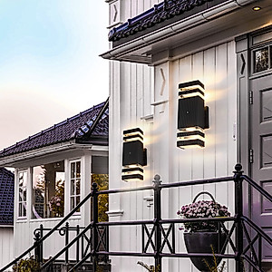 BOXCUPIN Dusk to Dawn Led Outdoor Lighting 2 Pack, 3000K Warm White Exterior Light Fixture, Aluminum Sensor Waterproof Outdoor Lights for House Porch Hallway Patio Garage (BXOWLS6)