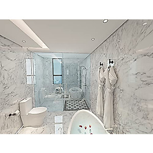 3 Pack Industrial Pipe Bathroom Hardware Accessories Set, Include 2 Robe Coat Towel Hook and 1 Toilet Paper Holder for Hanging. 1/2" inch Threaded Wall Mounted Rustic Decor Accessories Kit (Black)