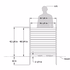 Enclo Privacy Screens EC18009 Charleston Wood Outdoor Privacy Fence Screen Slatted No-Dig Kit 38" W x 42" H, 2 Panels