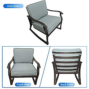 Casualstay Patio Chair Set of 2 Rocking Chairs with Comfortable Super Thick Back&seat Cushion,Durable Steel Frame Good Choice for Outdoor, Indoor,Home,Bistro Conversation Occasions
