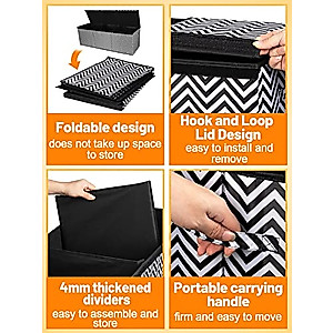 Large Toy Chest with Dustproof Lid- 39.4" × 14.4”× 15.7" Non-woven Fabric Kids Toy Box, Collapsible Toy Storage Bins with 2 Dividers & Handles for Boys Girls Playroom Nursery Room Bedroom Closet