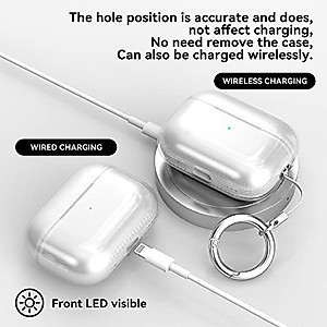 AirPods Pro 2 Case, AirPods Pro 2nd Generation Case Cover 2022,TPU Protective Case with Carabiner/Keychain, Shockproof, Lightweight, Scratch Resistant, Waterproof, Dustproof (Clear)