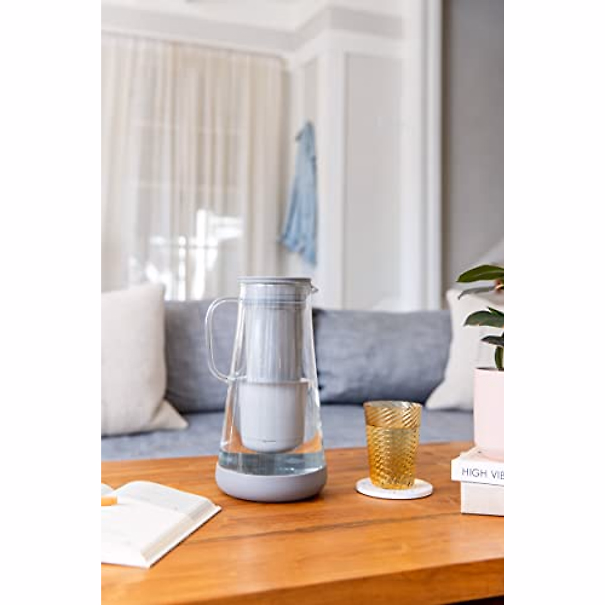 LifeStraw Home Pitcher Glass and Silicone Base 7 cup Pebble