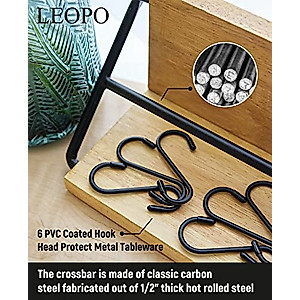 LEOPO Multi-Functional Floating Shelf, Rustic Wood Shelf, Wall Mounted Shelf for Bedroom, Bathroom, Living Room, Kitchen