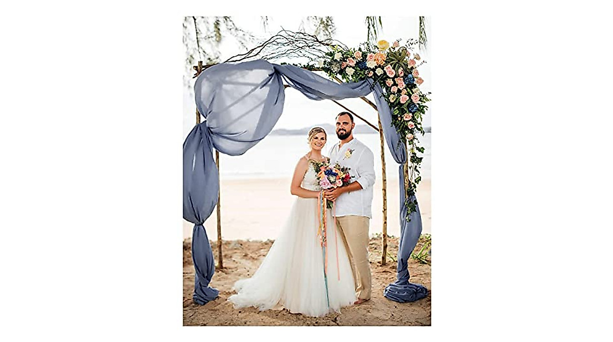 Eternal Beauty Dusty Blue Chiffon Curtain for Events