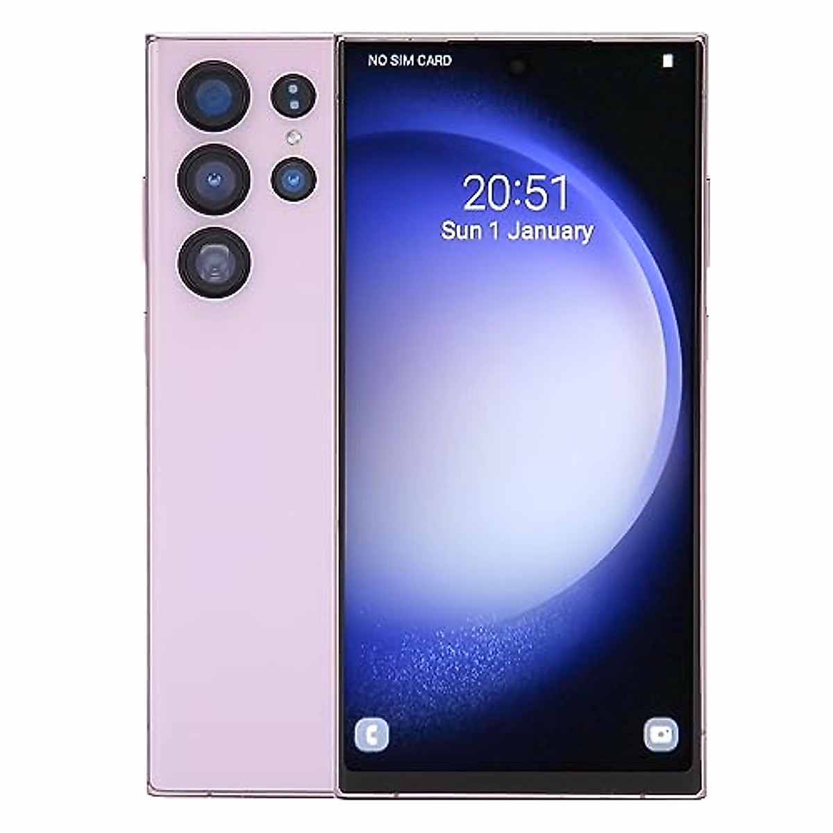 Face Unlock Smart Phone, 6.67in Center Hole Screen WiFi Mobile Phones with Built in Stylus, 1440 x 3088, 6+64GB, 2SIM Slot, 16+ 24MP Dual Camera, 6800mAh for Android 8.1 (Pink)