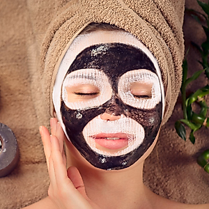 Leelosp 100 Pieces Gauze Mask Large Precut Gauze Face Masks Soft Pads White Net Natural Spa Skin Paper Sheet for Home Beauty Salon DIY Mesh Face Care Beauty Salons