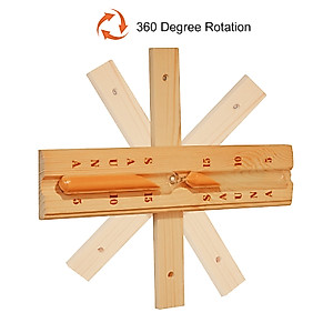 amocane Sauna 15 Minute Hourglass Sand Timer, Sauna Accessories Wooden Rotatable Timer for Infrared & Steam & Barrel Sauna (Hemlock Wood)