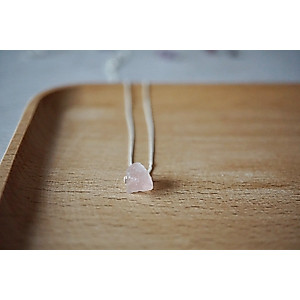 Raw Rose Quartz Necklace - Gemstone Necklace - 925 Sterling Silver Necklace - Dainty Necklace - Rough Stone Jewelry - Pink Stone Necklace - Healing Crystal Necklace