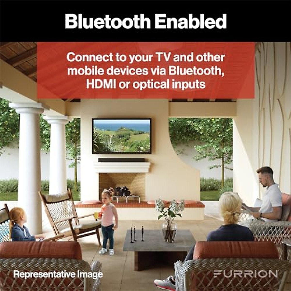 Furrion Aurora 2.1 Outdoor Soundbar Speaker with Built-in Subwoofer, Bluetooth, HDMI & Optical Inputs - FSBNN30MST