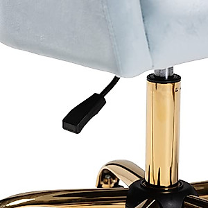 Baxton Studio Ravenna Office Chair, One Size, Aqua/Gold