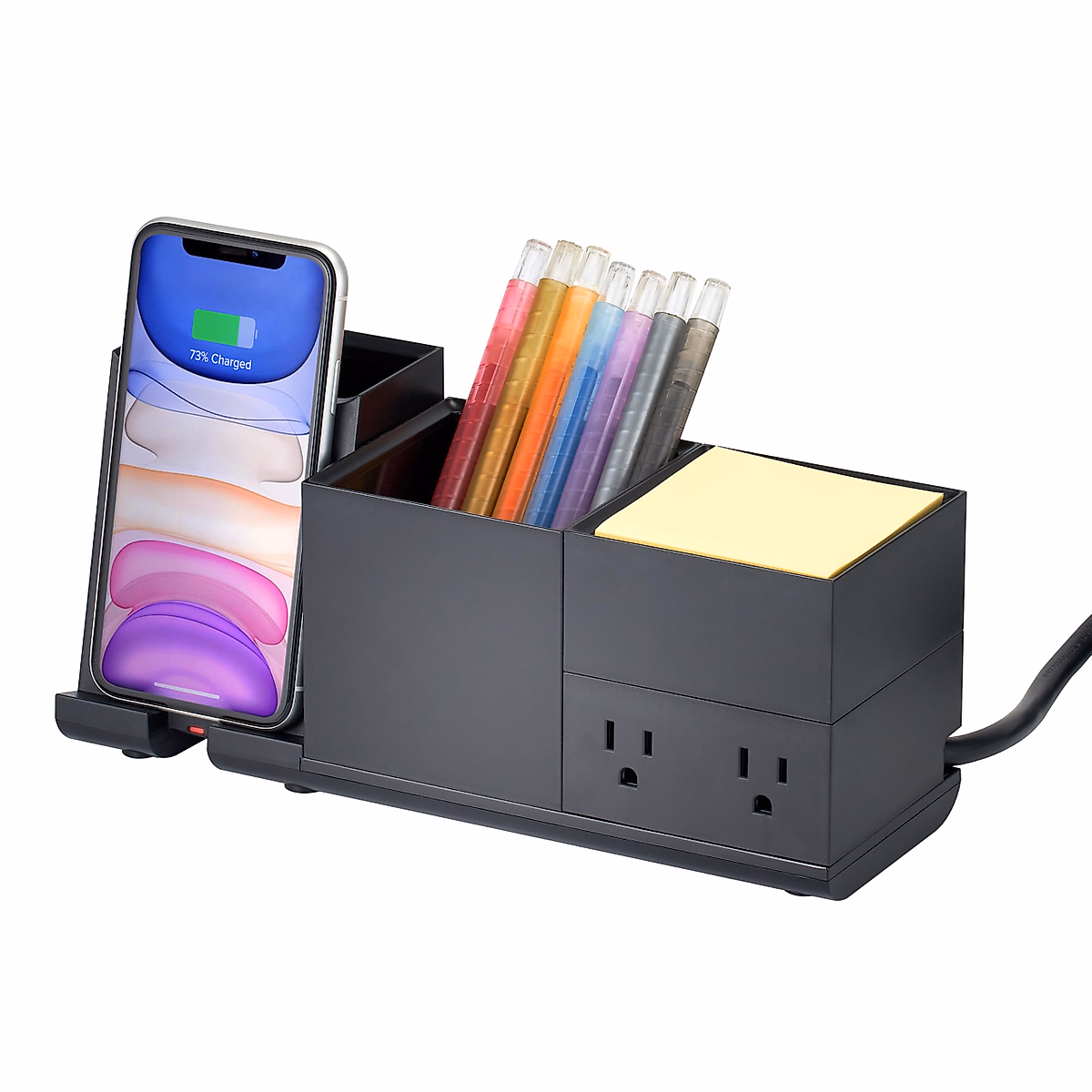 Bostitch Konnect Qi Certified Wireless Charging Desk Accessory Kit with Pencil Cups