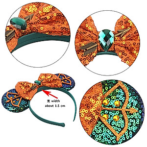Zhesesmila Mini Ears Headband Merida Princess Hair Accessories Glitter Hairband for Princess Party Cosplay Costume Headwear Decorations