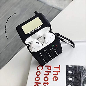 Mulafnxal for Airpod 1&2 Case, Cute Cartoon Unique Silicone Air pods Cover, 3D Funny Fashion Fun Cool Stylish Keychain Design Kits Soft Skin Shell Cases Boys Men Teens Kids for Airpods (Moto Phone)