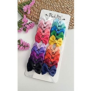 PUCH-KO Newborn Baby Grip Like Snap Hair Clips Tiny Bow Non Slip Barrettes For Infant Fine Hair Mini Bow Girl