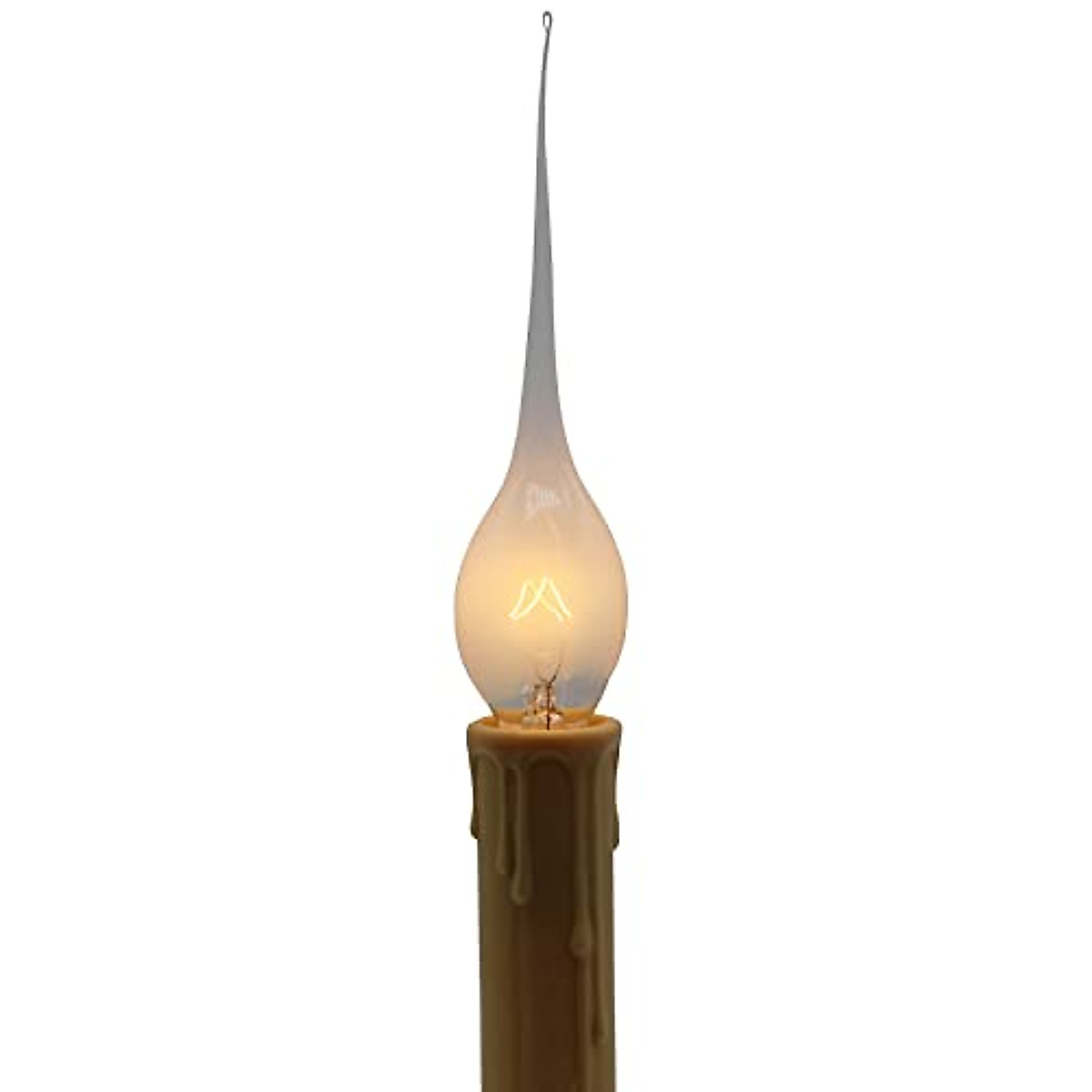 Creative Hobbies 7 Inch Electric Rustic Country Candle Lamp with On/Off Switch, 5 Foot Ivory Cord, Metal Base and 5W Silicone Bulb Included