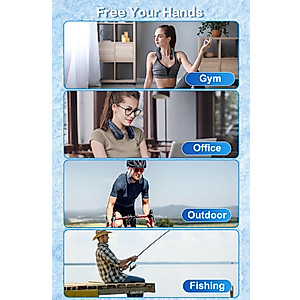 Neck Air Conditioner with Extra-large Cooling Plate, Portable Neck Fan 6000mAh Personal Cooling Travel Fan Innovative Back Air Outlet 3D Neck Cooler with LCD Display,3 Speeds/Refrigeration for Outdoor