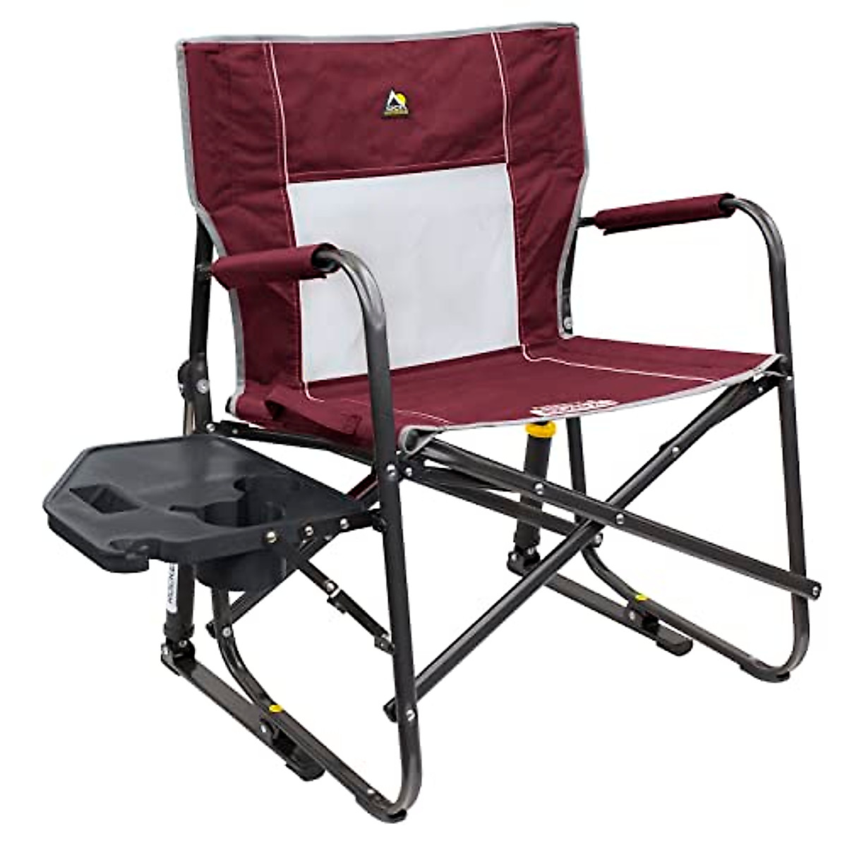 GCI Outdoor Freestyle Rocker XL Portable Folding Rocking Chair, Outdoor Camping Chair with Side Table