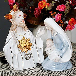 Uloveido Stainless Steel Double Hearts Necklace, Real Mustard Seed Heart Pendant Necklace for Women Ladies Y854 (Heart)