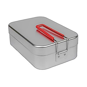 Trangia Mess Tin Reusable Sustainable Storage Container, Red Handle, Large