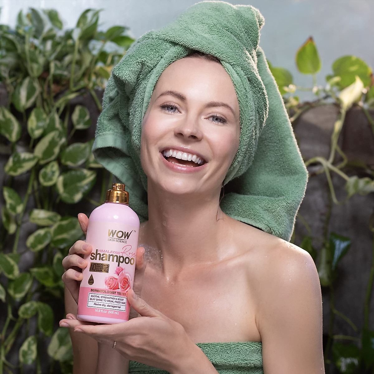 WOW Skin Science Himalayan Rose Hair Shampoo for Dry Damaged Hair - Hydrating Hair Repair w/ Rose Hydrosol & Argan Oil - Hair Growth Shampoo for Men & Women - All Hair Types 16.9 Fl Oz (16.9 Fl Oz (Pack of 1))