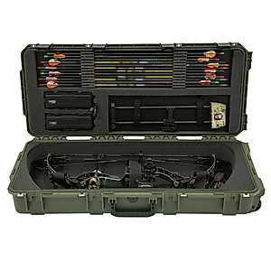 SKB Cases iSeries Utility Crossbow Hard Case Exterior for Bow and Arrow with Wheels, Swivel Handle & Release Latches, Archery Accessories, Green