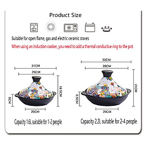 GFHVDC tagine pot moroccan for cooking Tagine Pot Enameled Cast Iron Casserole Non Stick Saucepan Exotic Stew Pot with Lid Oven Safe Dish w Large Capacity, Cone Shaped Lid, Cookware Gift,2.2l