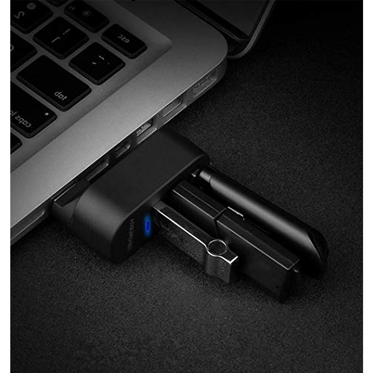 Hipipooo USB Splitter 90°/180° Rotatable 3.0 USB Port Expander Mltiport USB to USB Adapter Portable Hubs for Windows Laptop, Xbox, Wii,PS3, PC, MAC, Mac Book, Tablet, Tab (Black)