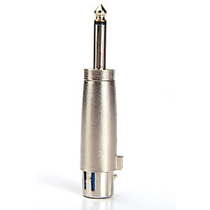 Devinal Professional 6.35mm 1/4 Inch Mono Male Plug to 3 Pin XLR Female Jack Stereo Audio Microphone Adapter Converter Connector
