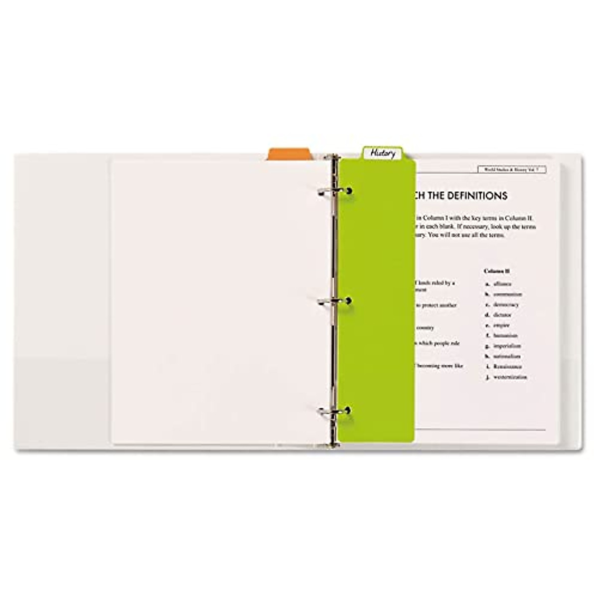 Khakho 10Pcs 3-Ring Binder Plastic Clapboard, Snap-in Bookmarks, Repositionable Document Tabs for Pages or Bookmarks, Reading Notes, Sorting Documents Signs (10)