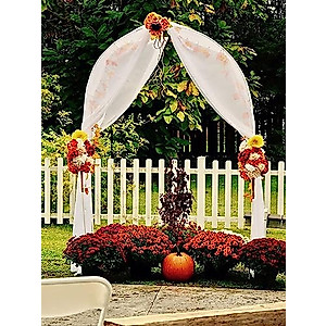 Heavy Duty Metal Garden Arch, Rose Arches Arbor Flower Stand, Wedding Arch Party Ceremony Decoration Climbing Plant Support Trellis, with Base,White,W1.2M*H2.2M
