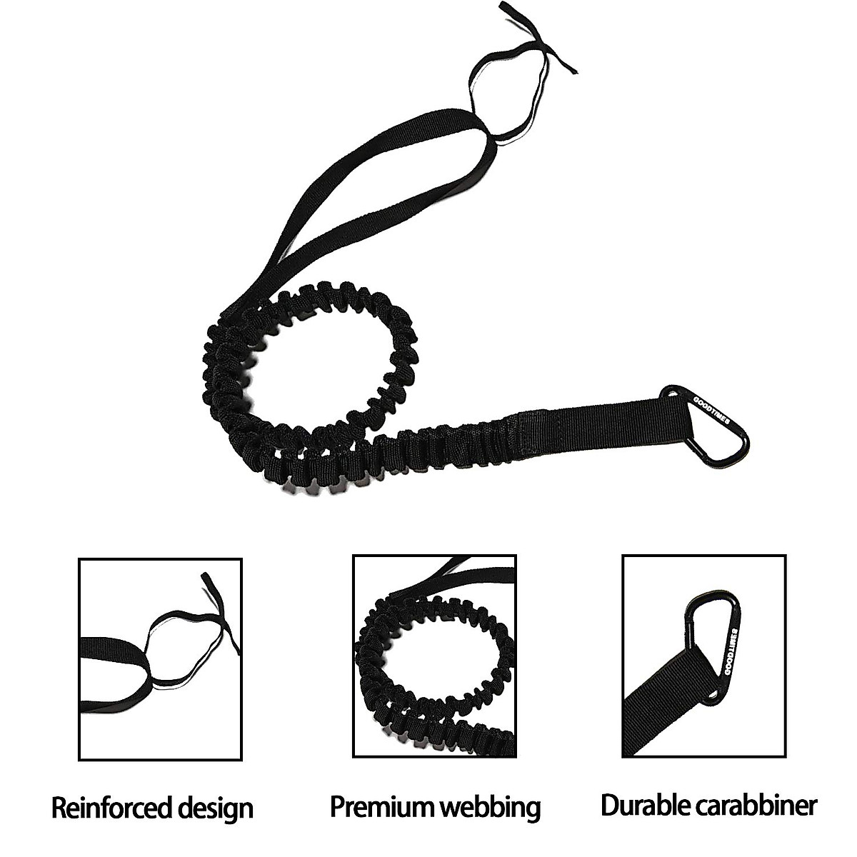 1 Pcs Paddle Satefy Leash Kayak and 1 Pcs Paddle Holder Clips, Safety Canoeing Fishing Rod Holder and Deck Mounted Universal Kayak Paddle Clip, Fishing Net Clips with Anti-Slip Design