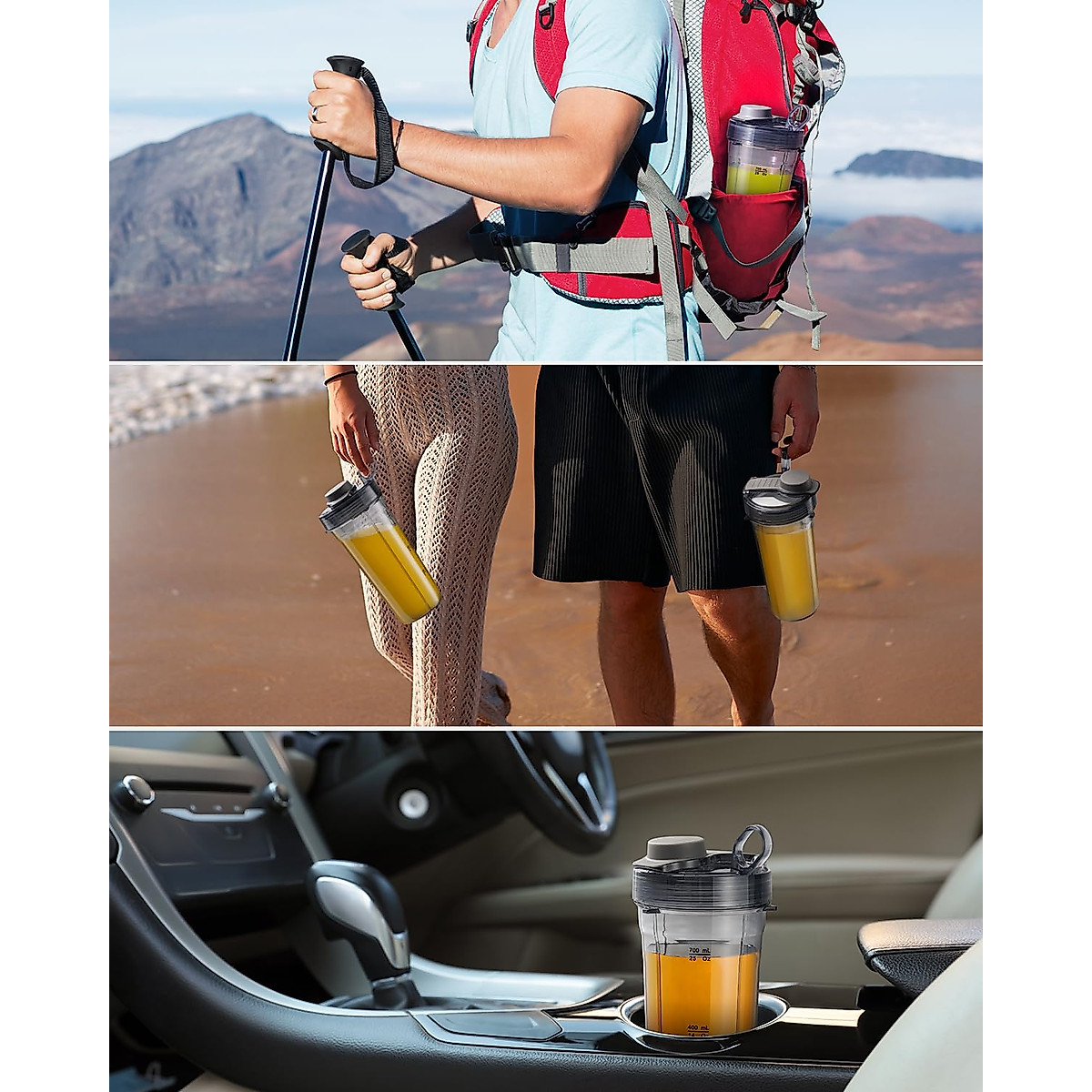 GDOR 1200W Touchscreen Blender for Shakes and Smoothies, Personal Blender with 4 Auto Programs, (2) 25oz TO-Go Cups & Spout Lids, Smoothie Blender for Ice Crush, Frozen Drinks, Black