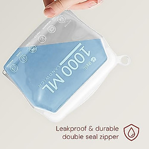 Reli. Reusable Silicone Bag (1 Pack) | Sandwich (1000 ml), Clear | Silicone Bag for Food Storage | Reusable Food Storage Bag for Food, Meal Prep, Storage | Leak-Proof, Dishwasher/Freezer Safe