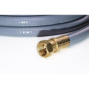DOZYANT 12 Feet 3/8 inch ID Natural Gas Grill Hose with Quick Connect Propane Gas Hose Assembly for Low Pressure Appliance -3/8 Female Pipe Thread x 3/8 Male Flare Quick Disconnect - CSA Certified