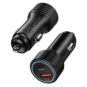 2-Pack USB C Car Charger, 38W 2-Port iPhone 14 Car Charger, All Metal PD3.0 Dual Cargador Carro Lighter Adapter for iPhone iPhone 14/13 Pro/12/12 Pro/12 Mini, Galaxy S22/S21/S20/S10/S9, iPad Pro