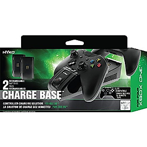 Nyko Dual Charge Base High Speed Docking/Charging Station for Xbox One/Xbox One S Controllers with Two Super Fast Rechargeable Battery Packs