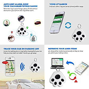 Bluetooth Tracker Key Finder Paw GPS Tracker Wireless Two Way Locator Devices Selfie Accessories Anti-Lost Alarm Wallet Key Luggage Child Pet Finder Mini Smart Tracker (Pink, PAW)