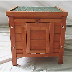 Seny Outdoor Cat House, Rabbit Hutch Small Animal Home, Shelter Weatherproof for Guinea Pigs Chinchilla (Brown)