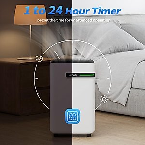 AIRPLUS Dehumidifier for Basement - 4,500 Sq. Ft. 70 Pints, Multifunctional Dehumidifier with Drain Hose & Auto Shut-Off Function, Powerful Dehumidifiers for Home(AP2103)