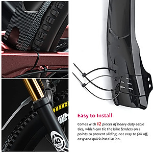 BEENOPT 2 PCs Universal Mountain Bike Fender, MTB Bicycle Fenders Rear + Front Mountain Bike Mud Guard Fender Set, 11.4" Length 3.5" Width