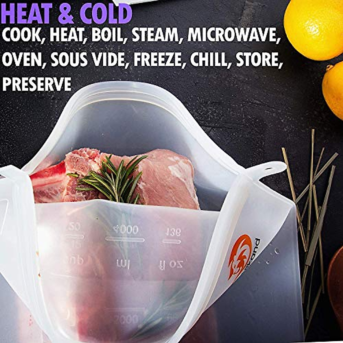 Gallon Silicone Bags Reusable Silicone Food Bag Reusable Sandwich Bags Liquid Reusable Bags Silicone Storage Bags Silicon Containers Plastic Conteiner Freezer Size Snack Lunch Sous Vide
