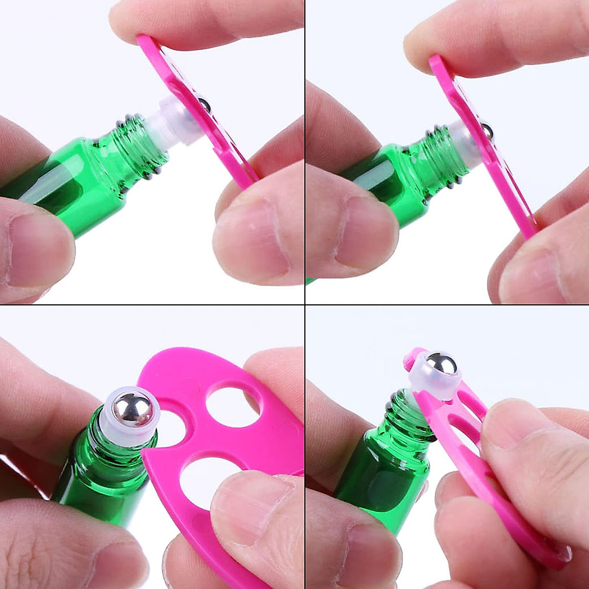 MaxMau 24 Pack Essential Oils Roller Bottles,5ml Roll On Bottles Colouful Glass Bottles Steel Roller Balls Metal Cap for Aromatherapy Perfume