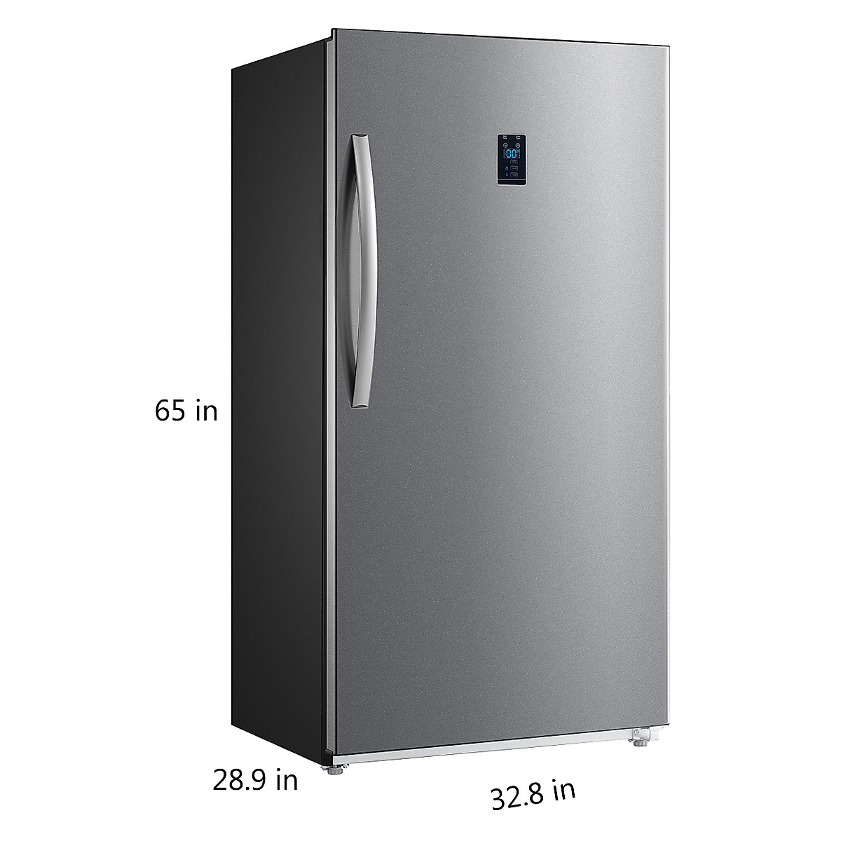 SMETA Upright Freezer Convertible Refrigerator|Freezers Garage Ready Standup Frost-Free Fridge Deep Freezer 18 Cuft Full Size with Tempered Glass Shelves SS